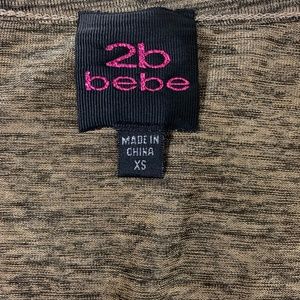 2B Bebe | Tops | 2b Bebe Gold And Black Knit Cowl Neck Ls Top Xs | Poshmark